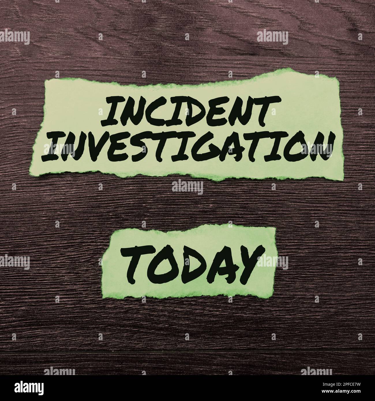 Text caption presenting Incident Investigation. Business showcase responsible for the integrity ...