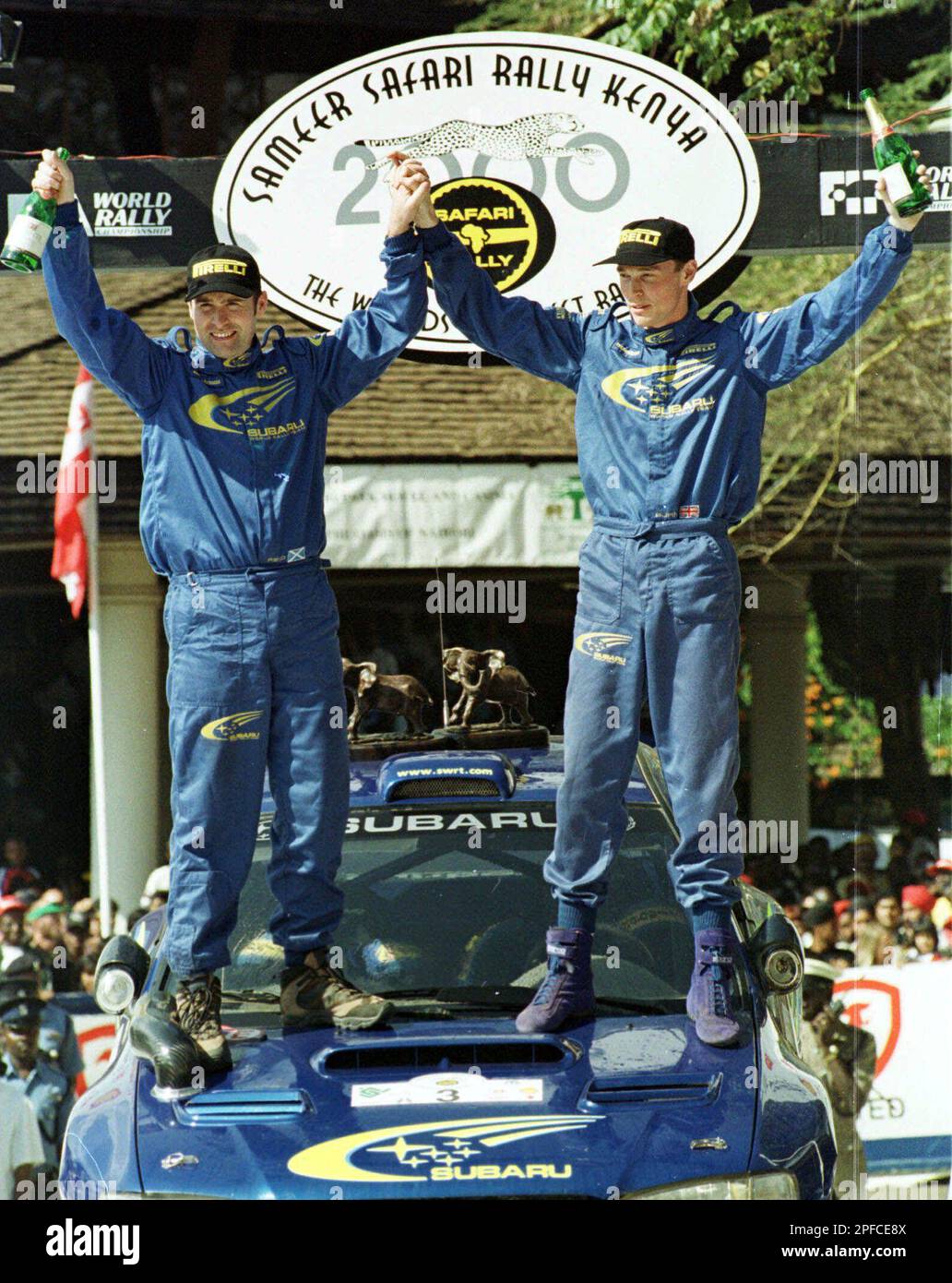 Richard Burns, right, from Great Britain and co-driver Robert Reid ...