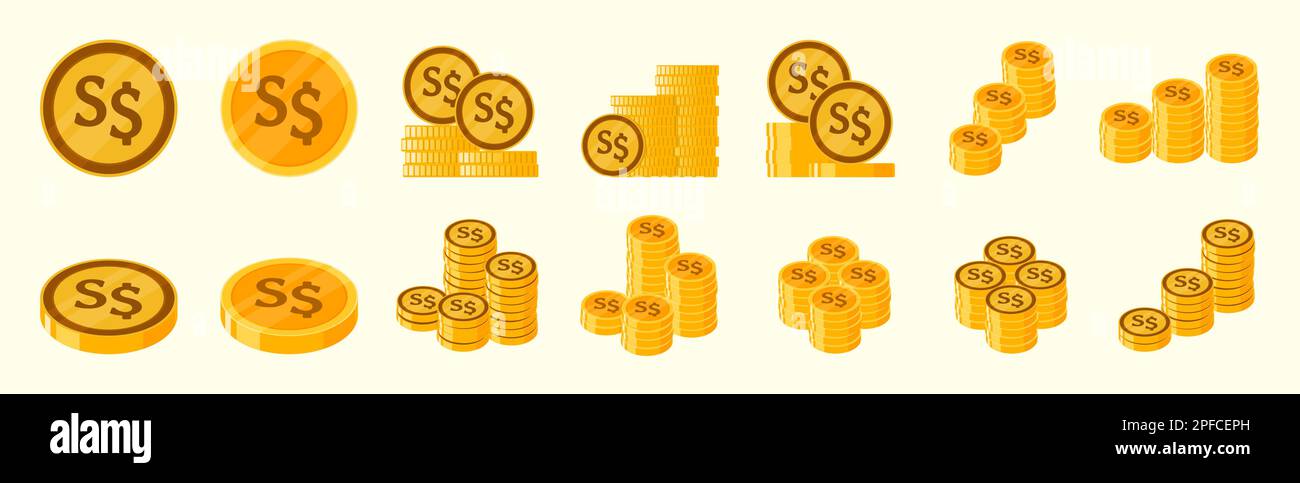 Singapore Dollar Coin Icon Set Stock Vector Image & Art - Alamy