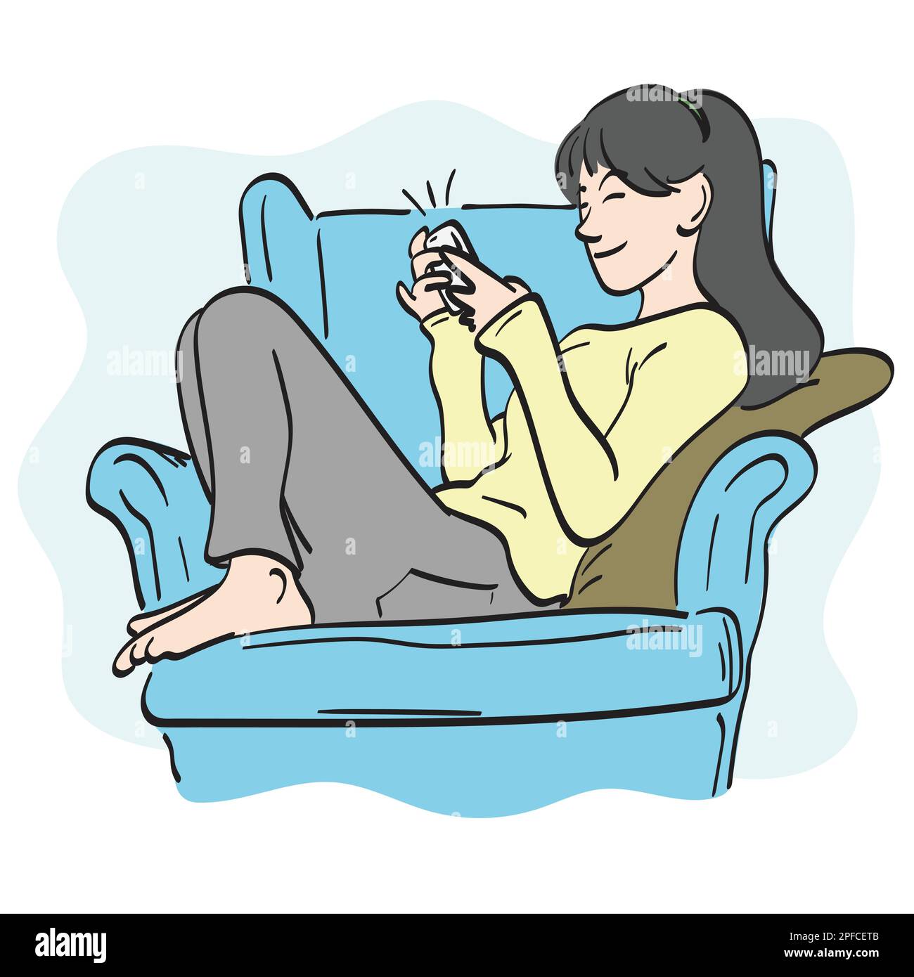 Typing on mobile phone Stock Vector Images - Alamy