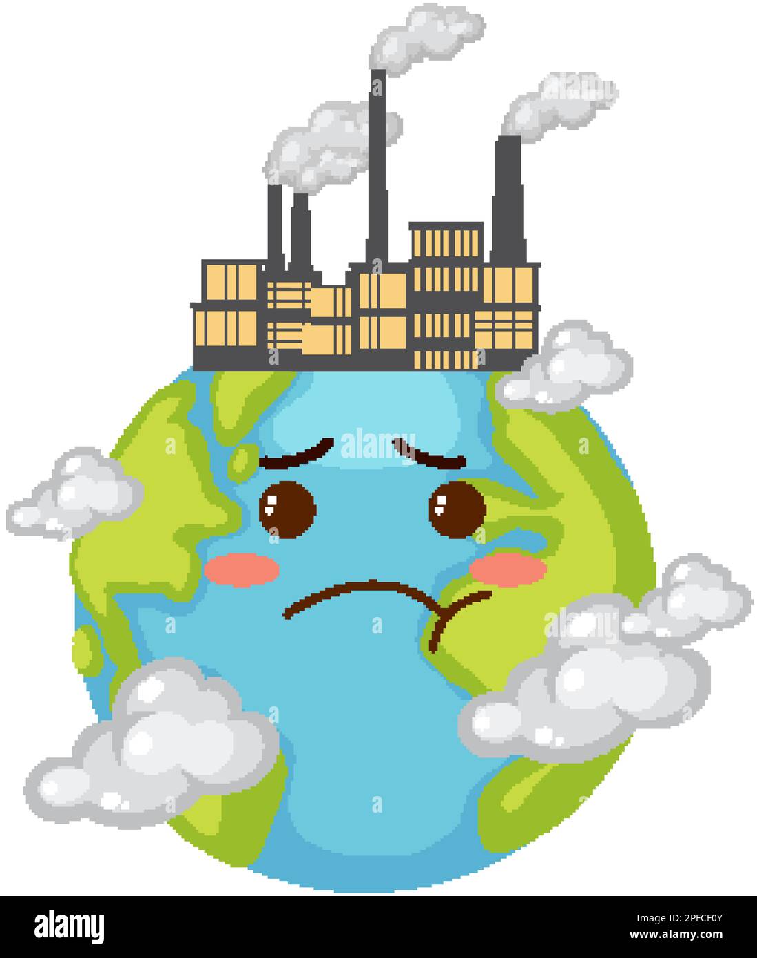 World earth day concept with industrial factory on earth globe ...