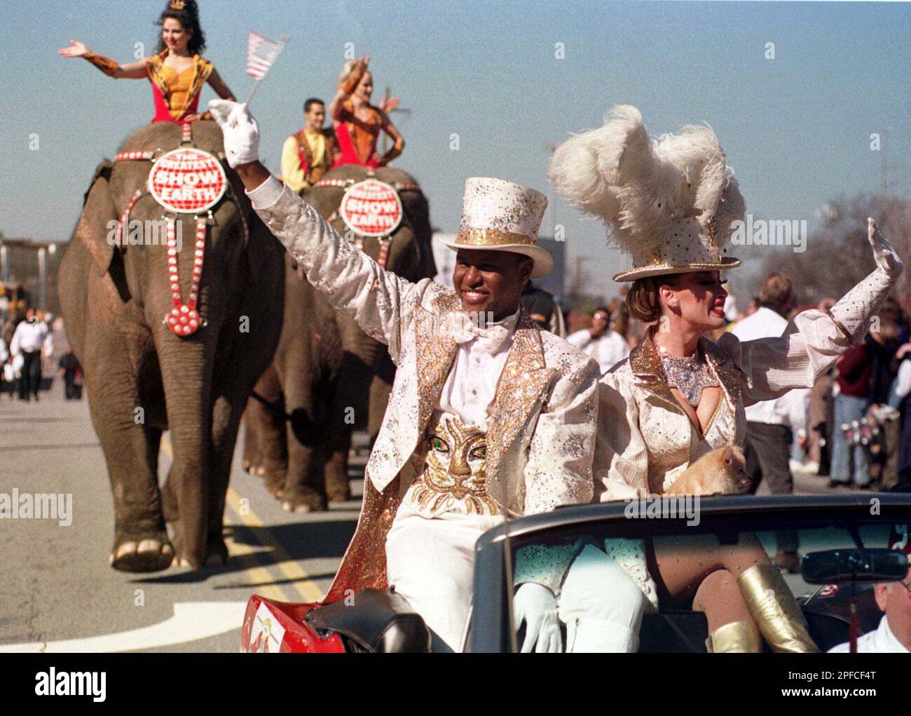 Ringmaster for Ringling Bros. and Barnum & Bailey circus Jonathan Lee Iverson and Catherine ...