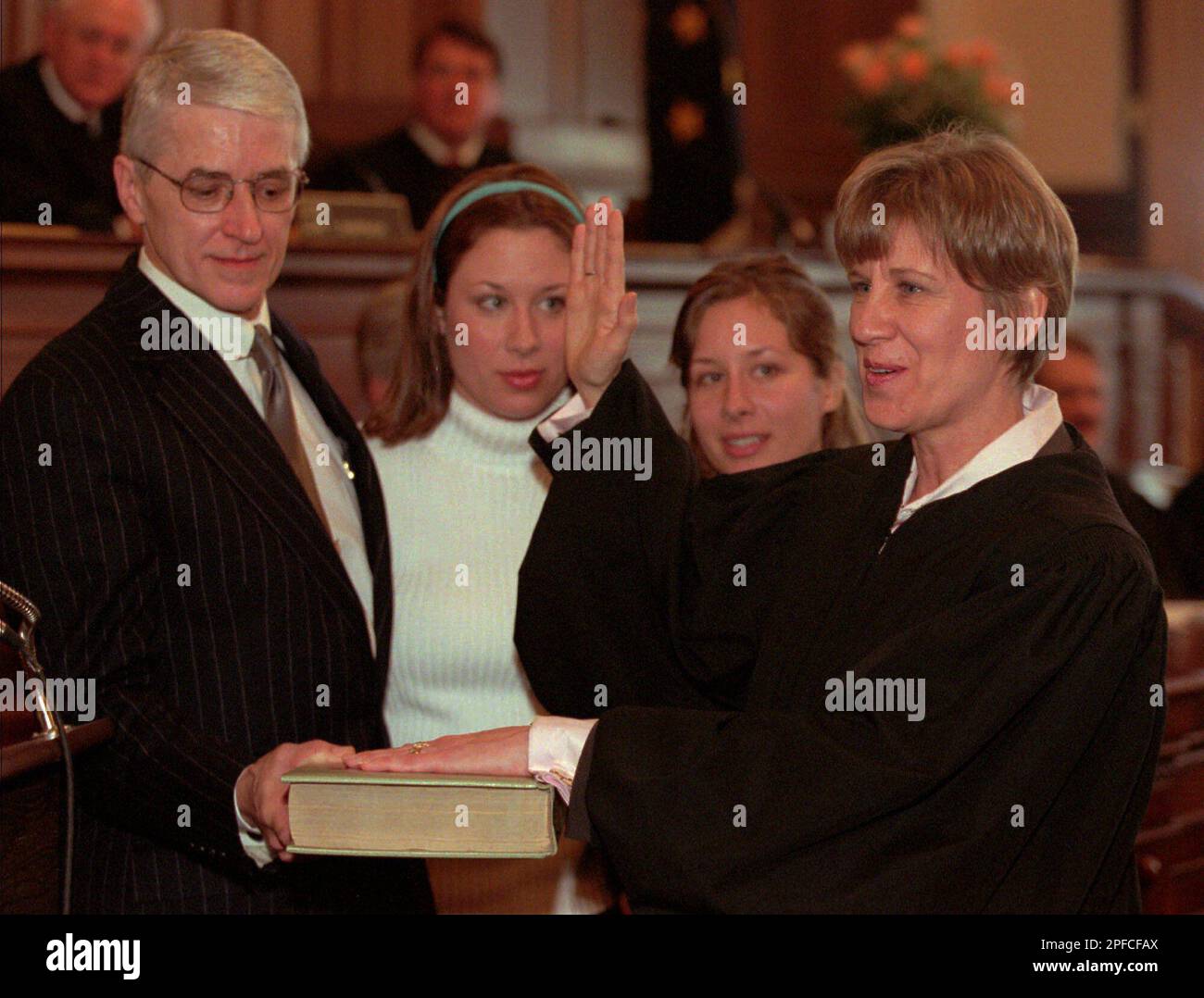 Nancy H. Vaidik, right, is sworn in as a Judge for the Fifth District ...