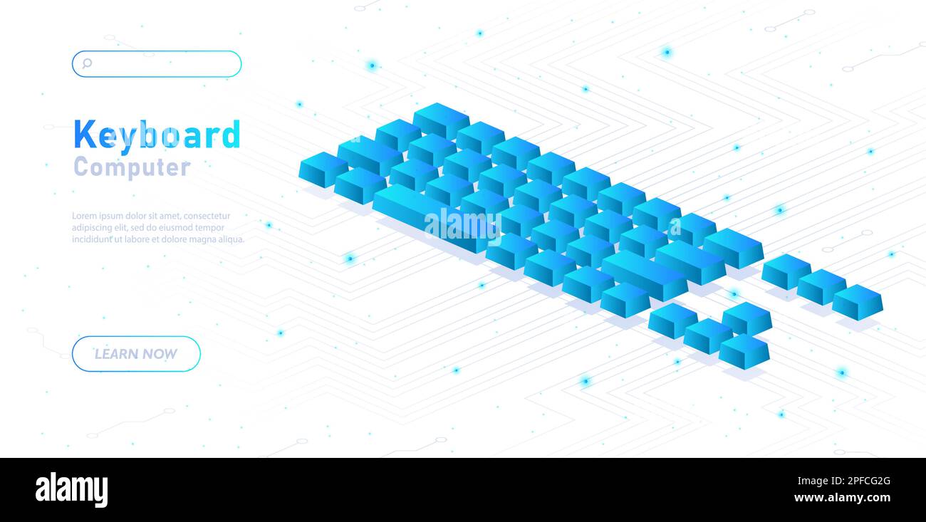 Computer keyboard touch typing Cut Out Stock Images & Pictures - Alamy