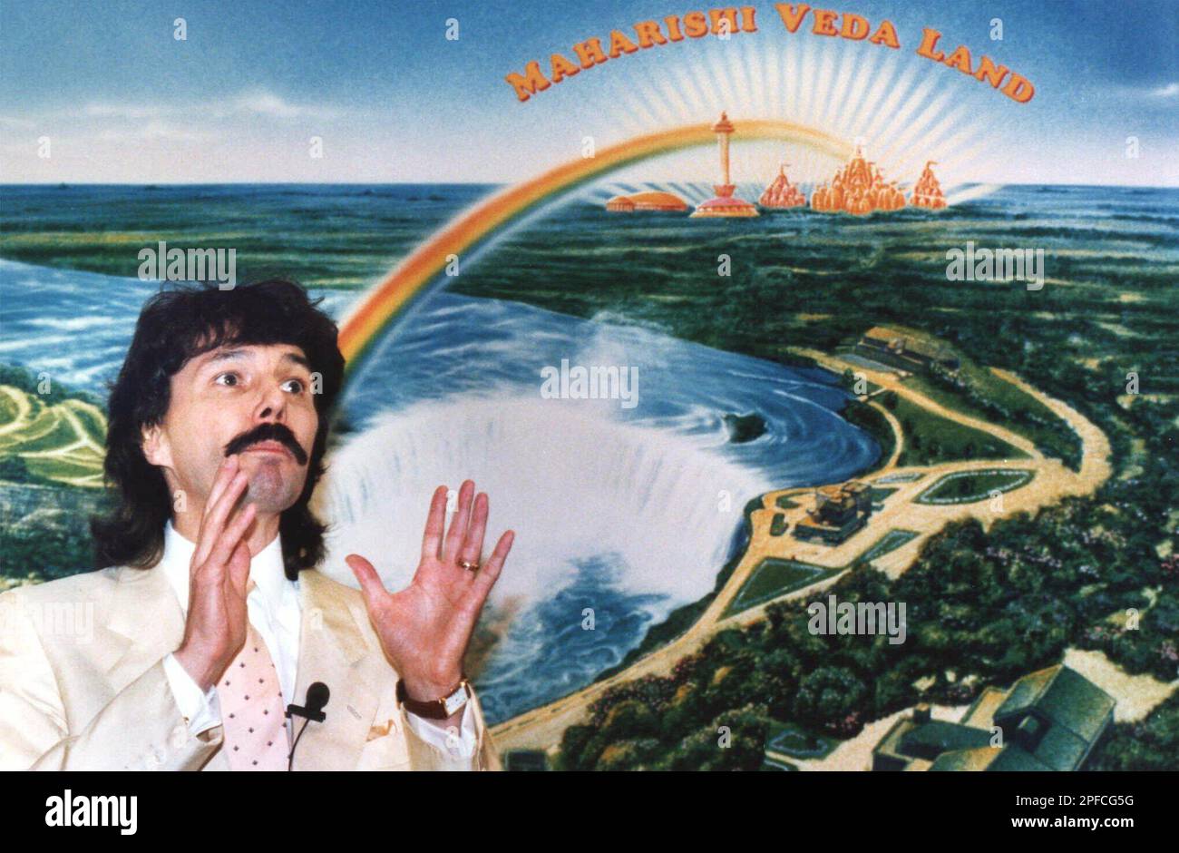Doug Henning explains the plan for Maharishi Veda Land, a planned new ...