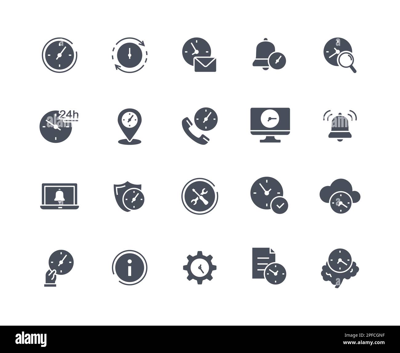 Time icons black set Stock Vector Image & Art - Alamy
