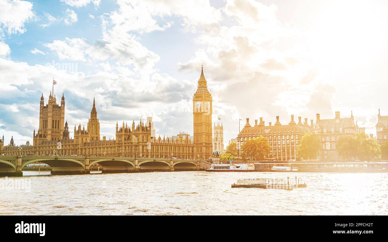 London UK Big Ben Westminster Parliament travel icon in british city ...