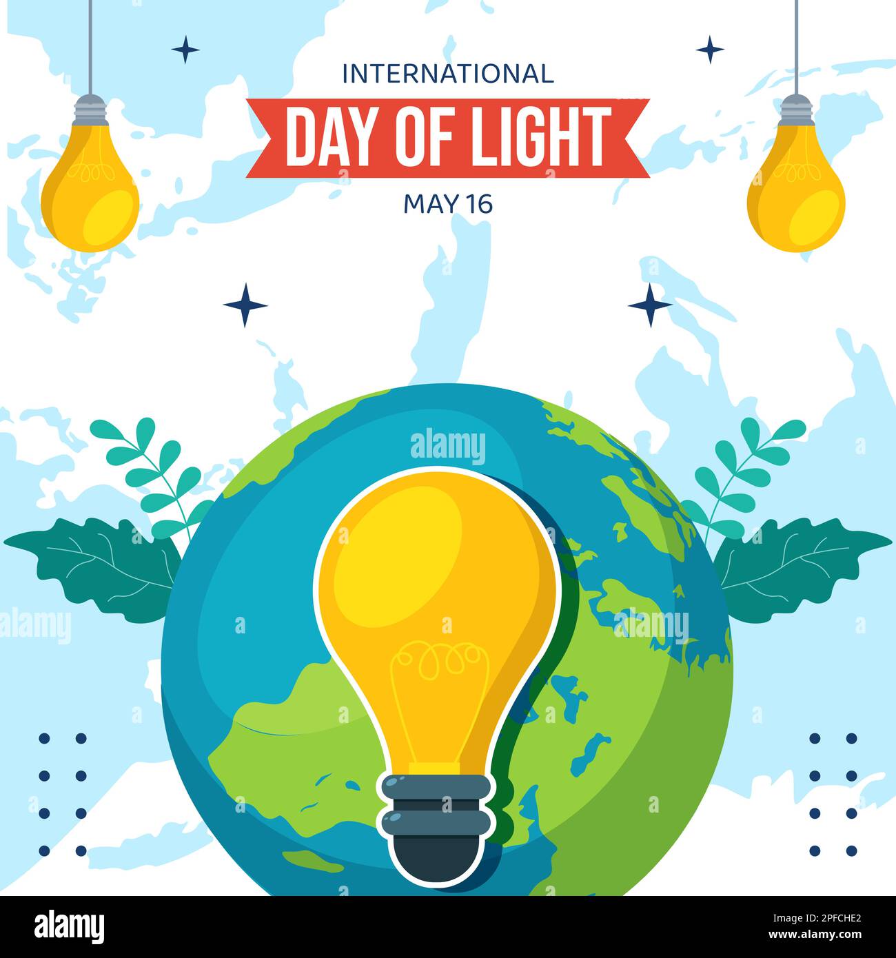 International Day of Light Social Media Background Illustration Cartoon ...