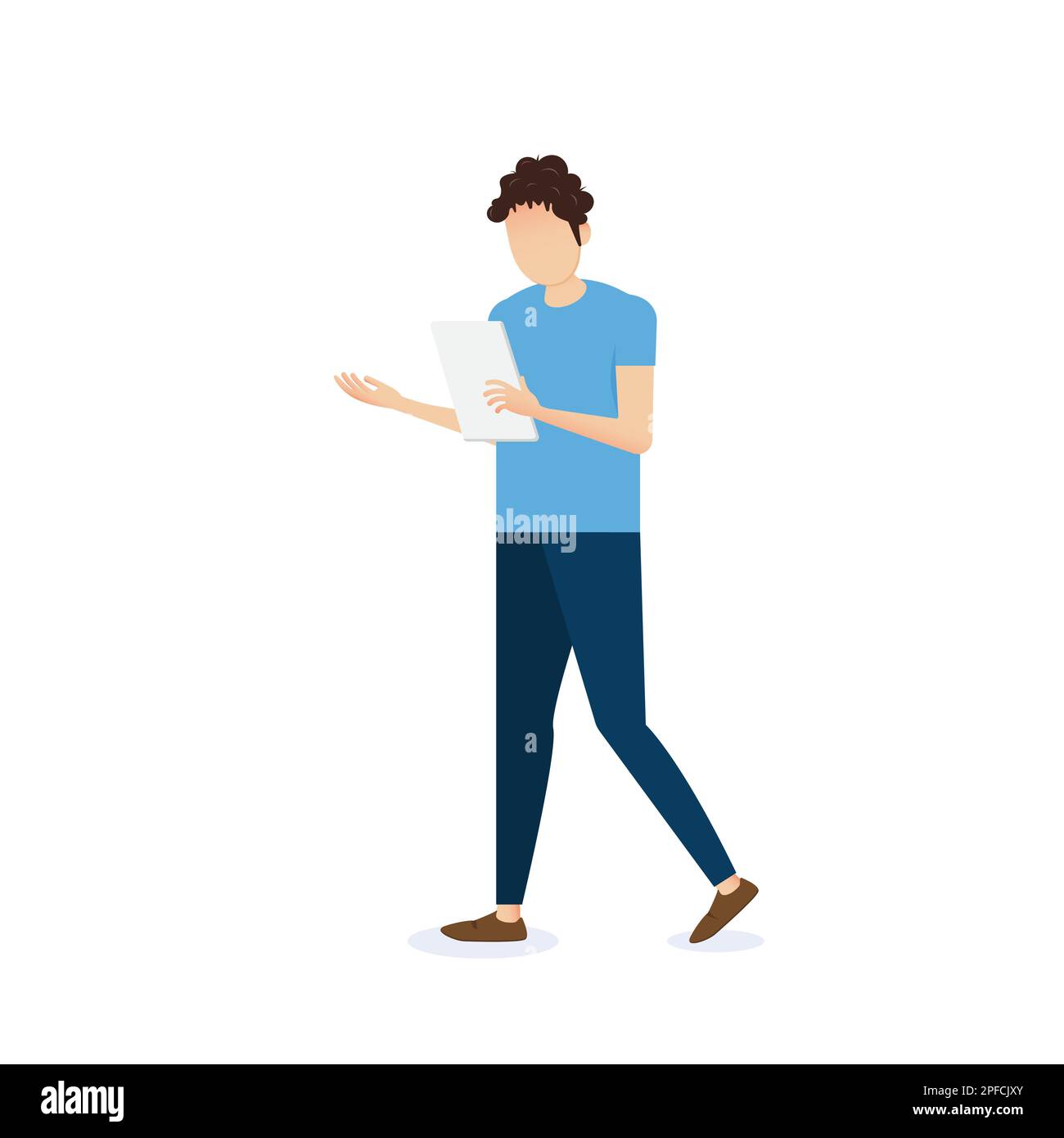 Business man with document files and presenting project on white ...