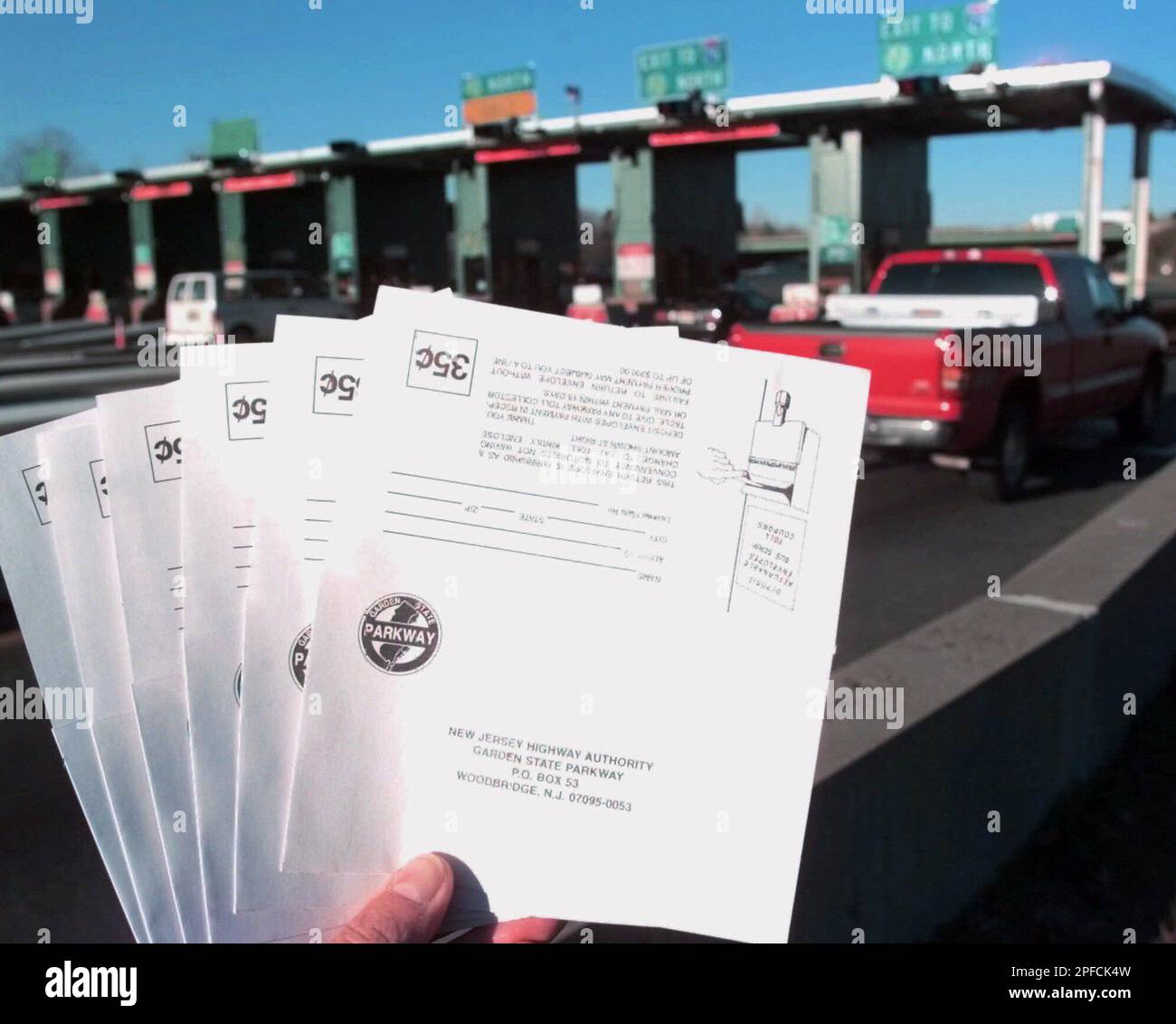 Garden State Parkway toll envelopes, seen here at the Union toll plaza ...