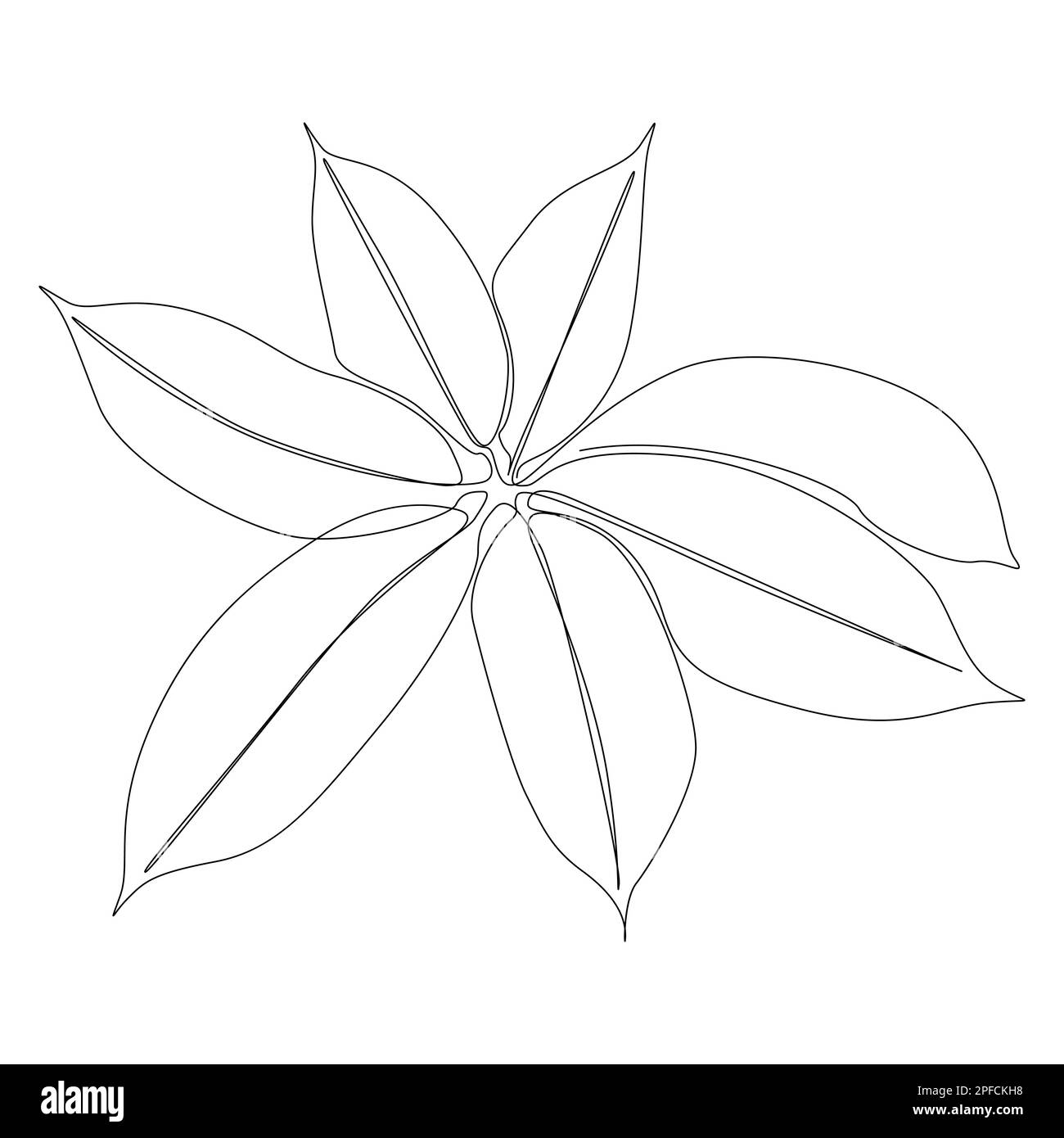 One continuous line of Leaf. Thin Line Illustration vector concept ...