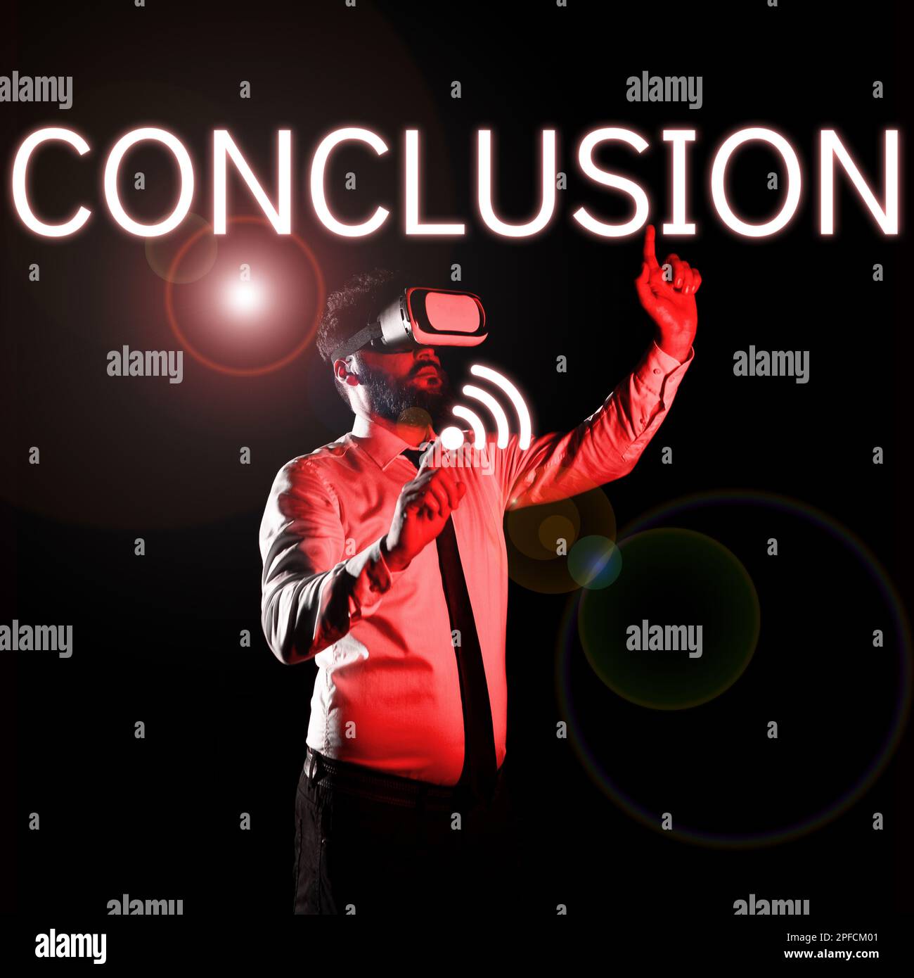 Text caption presenting Conclusion. Conceptual photo Results analysis ...