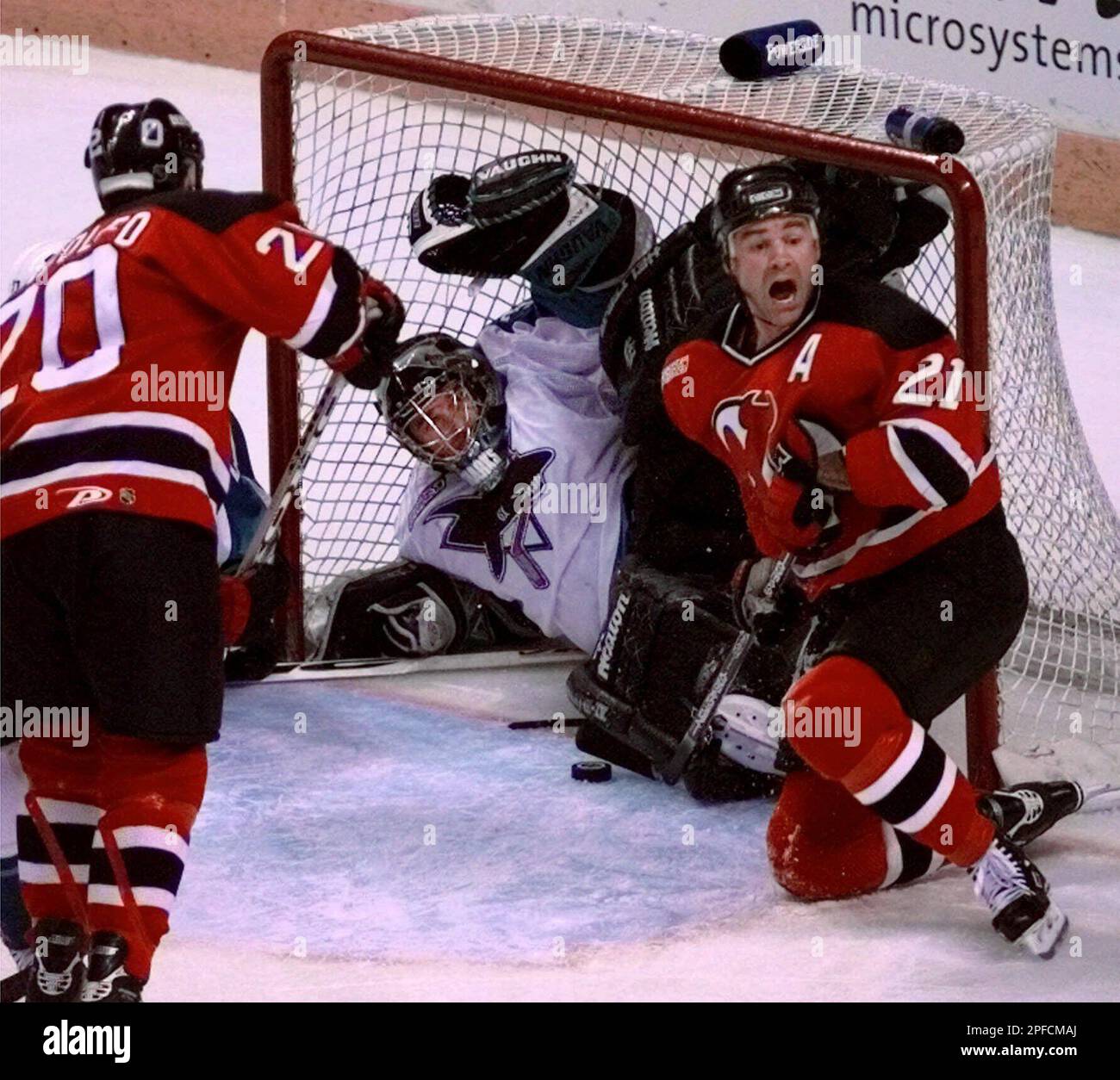 New Jersey Devils left wing Jay Pandolfo (20) and right wing Randy ...