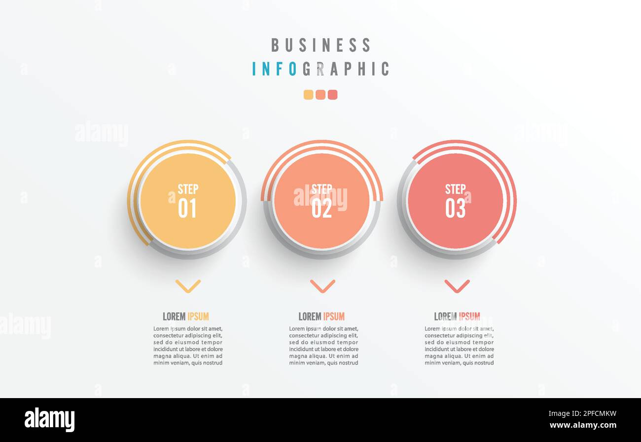 Business infographic element with 3 options, steps, number vector ...