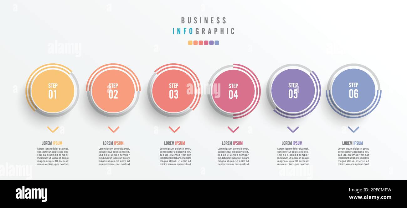 Business infographic element with 6 options, steps, number vector ...