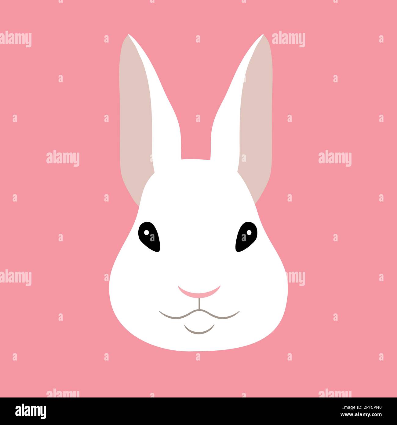 Vector flat hand drawn rabbit bunny face Stock Vector Image & Art - Alamy