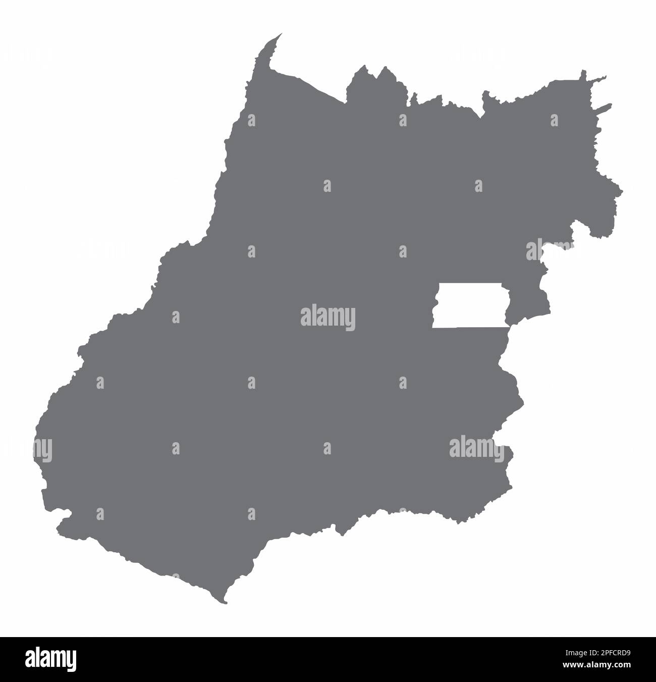Goias State map silhouette isolated on white background, Brazil Stock ...