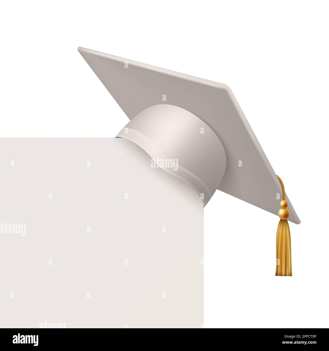 Vector 3d Realistic White Graduate College, High School, University Cap ...