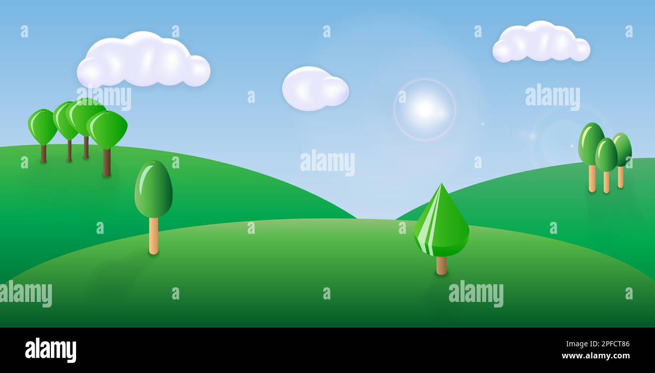 Picturesque pasture Stock Vector Images - Alamy