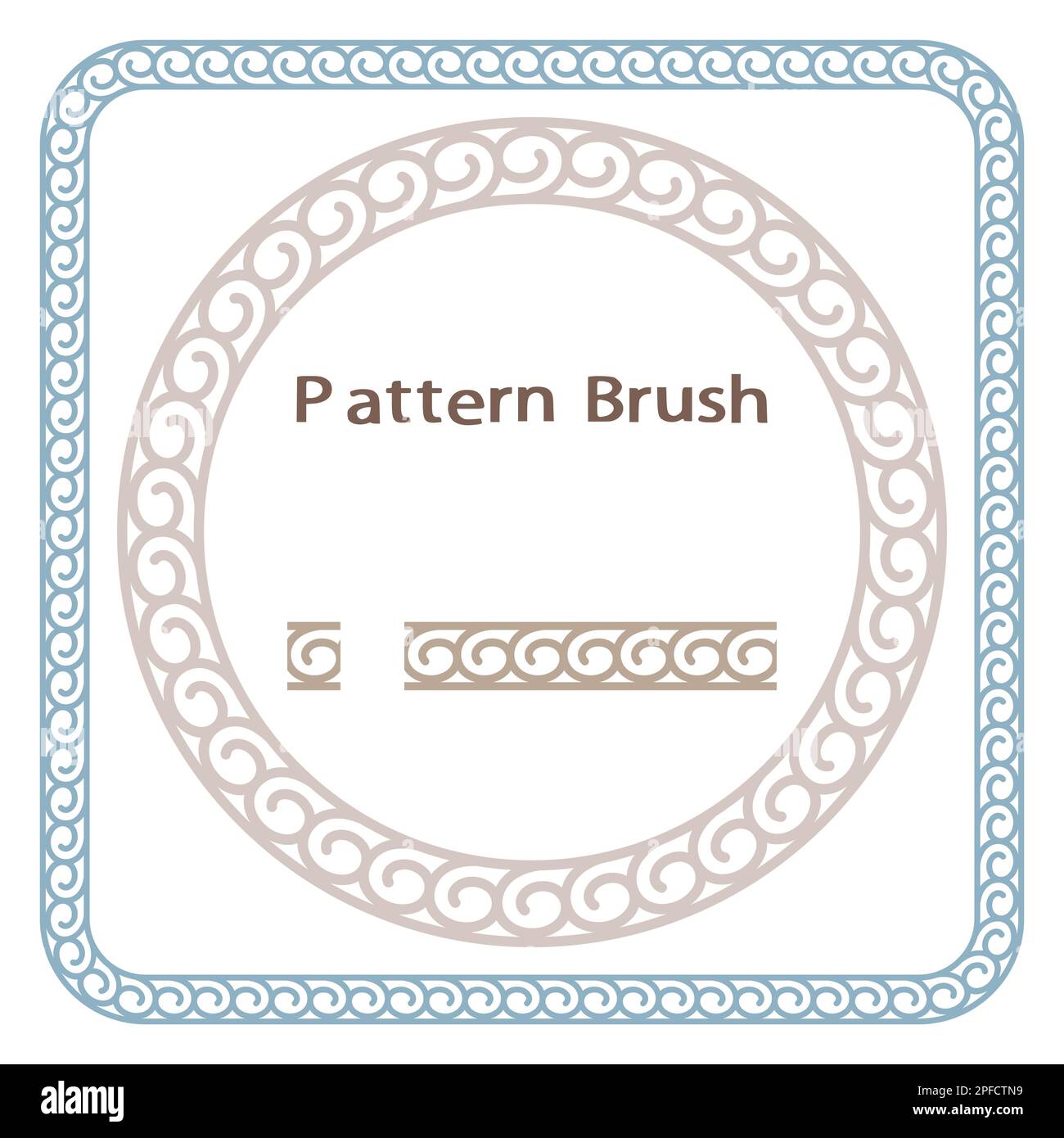 Greek style set. Brush for creating Greek meander patterns, round and ...