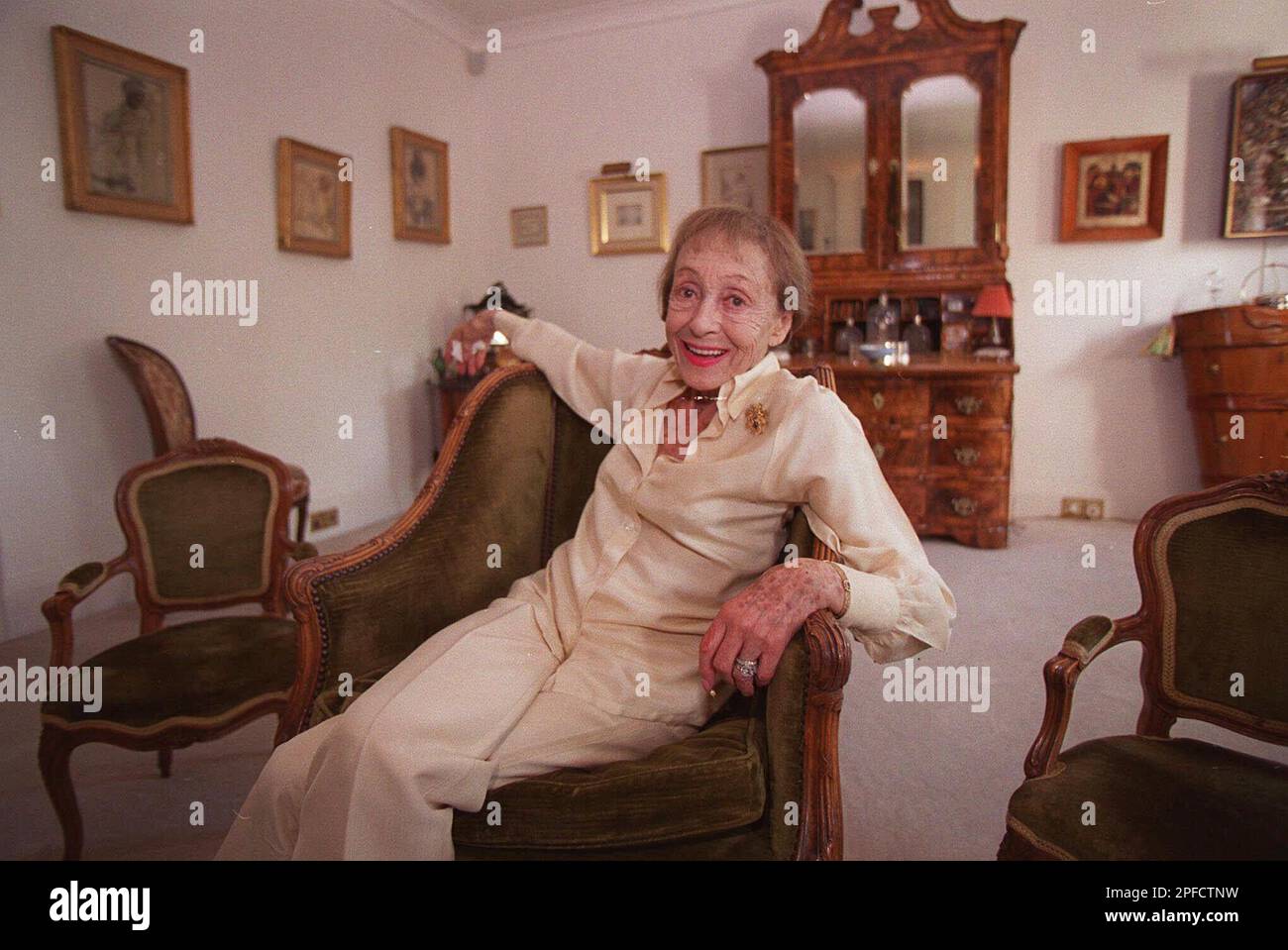 Actress Luise Rainer poses in her central London apartment July 29 ...