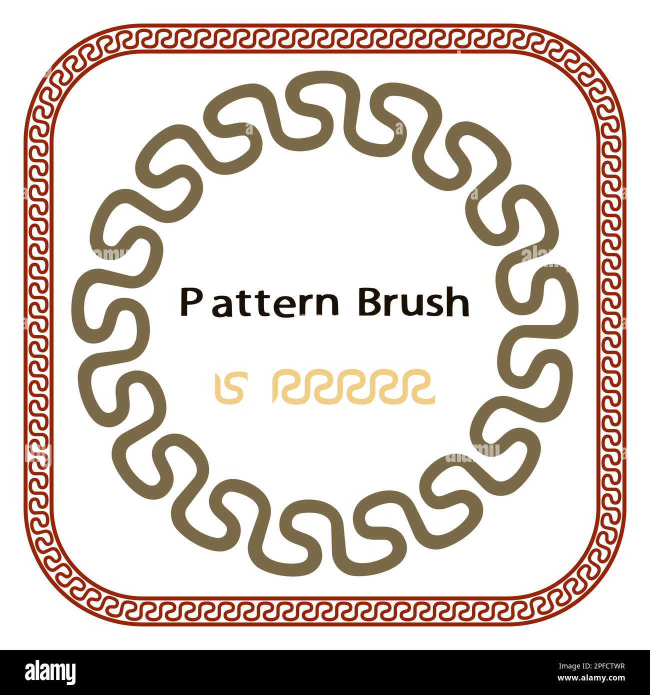 Round and square classical roman or greek frames and brush to create ...