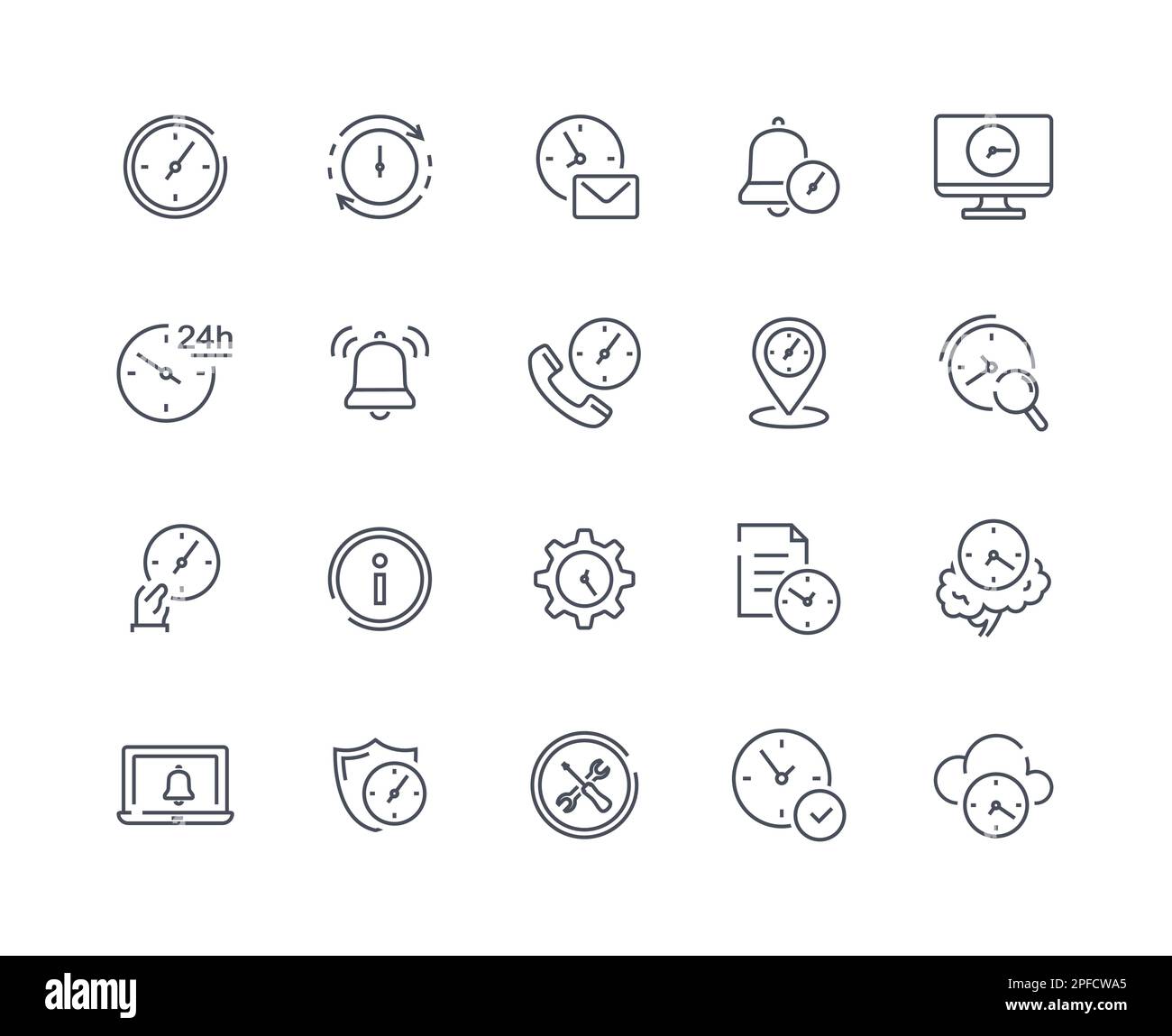 Time icons outline set Stock Vector Image & Art - Alamy
