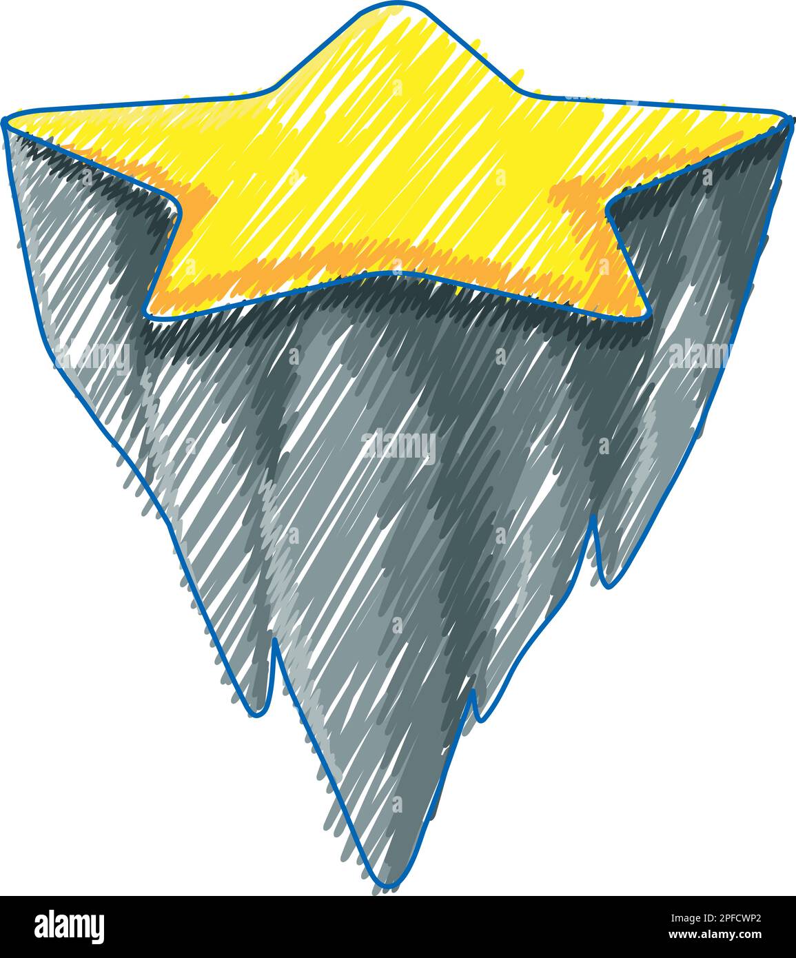 Star shape orbit pencil colour child scribble style illustration Stock ...