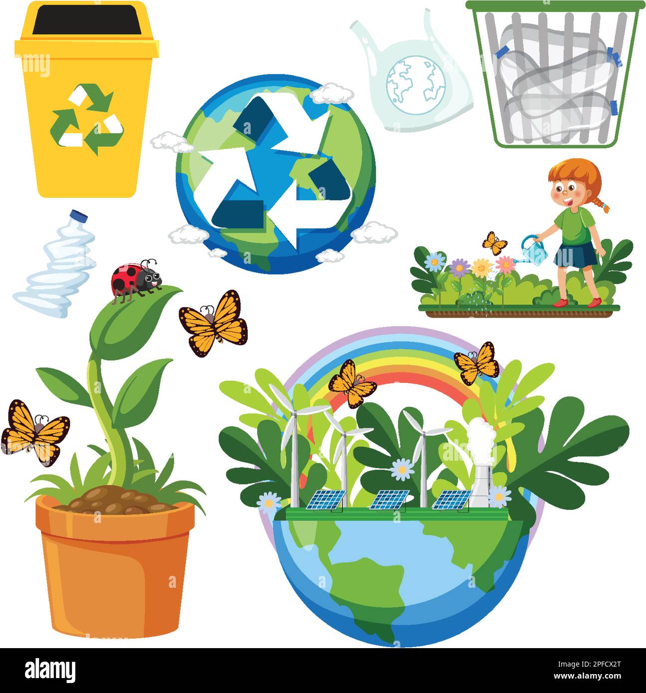 Save the earth graphics and icons collection illustration Stock Vector ...