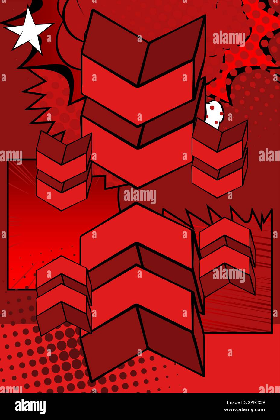 Red Comic book arrow background poster. Comics abstract Symbol. Retro ...