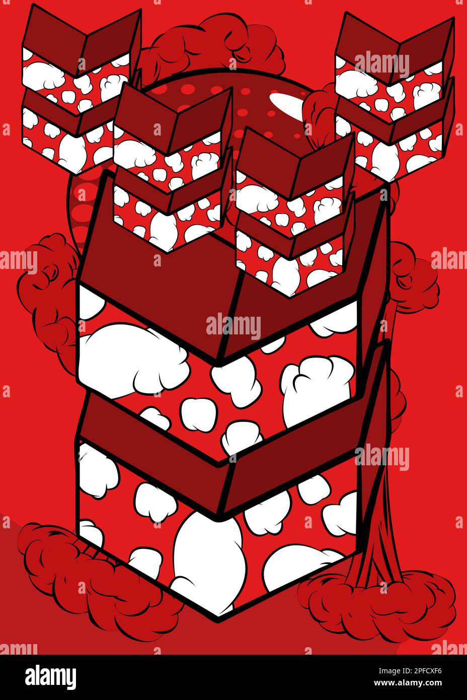 Red Comic book arrow background poster. Comics abstract Symbol. Retro ...