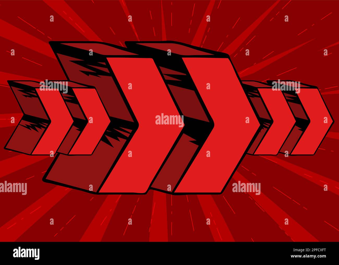 Red Comic book arrow background poster. Comics abstract Symbol. Retro ...