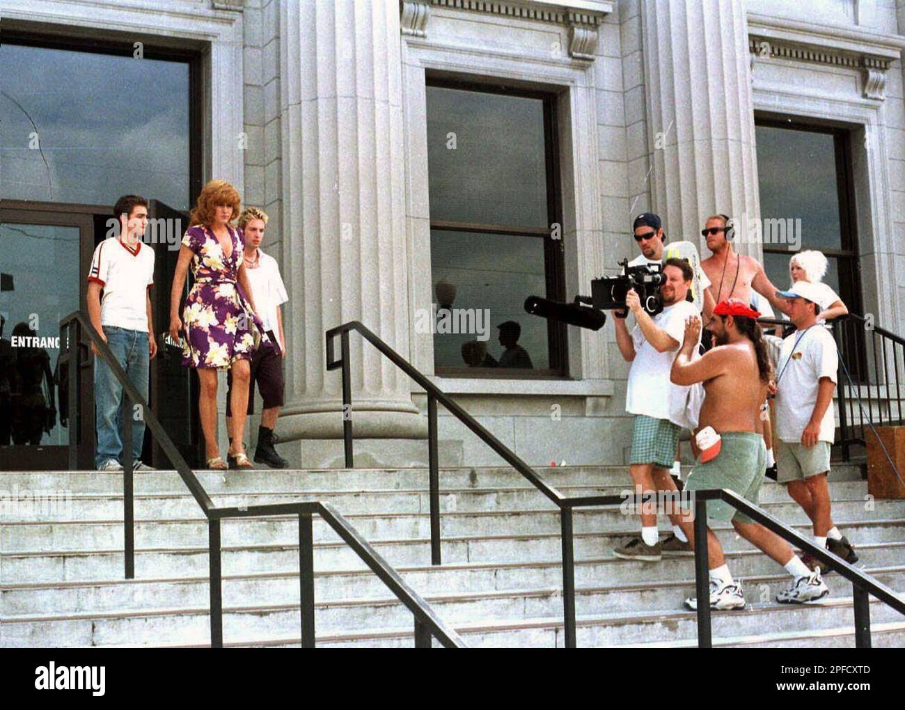 Actress Sean Young is flanked by actors coming out of The Jackson ...