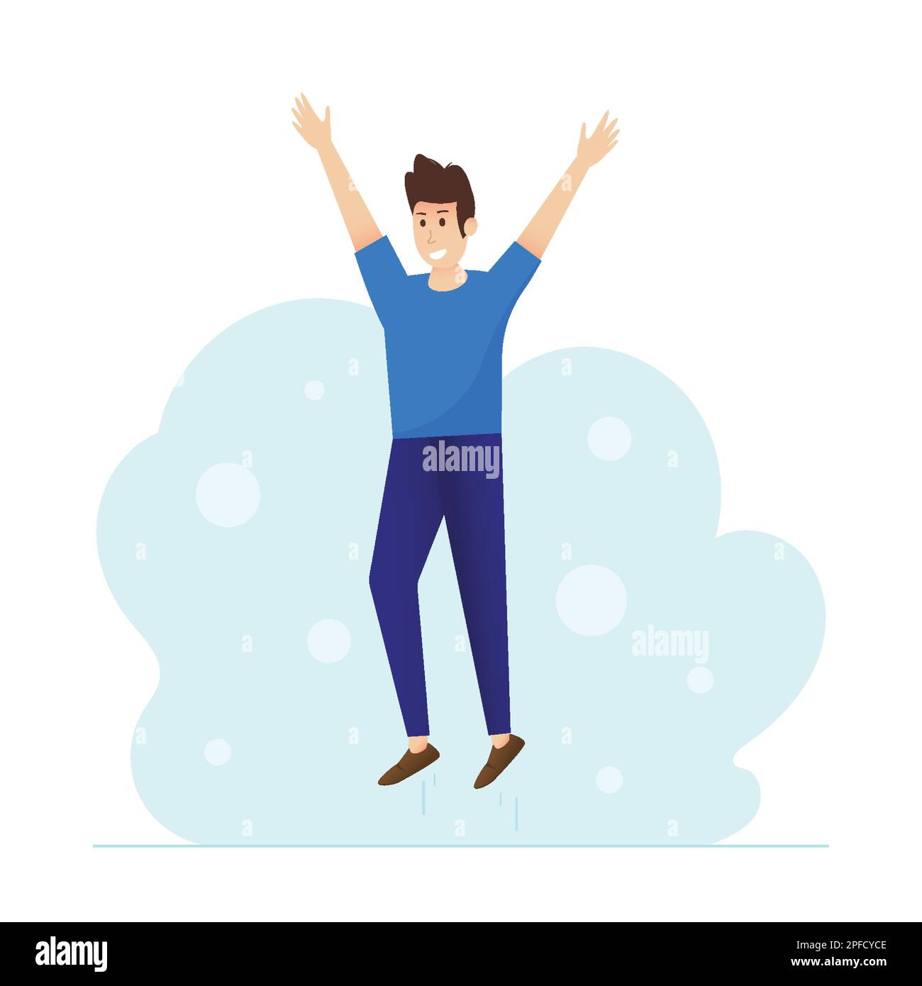 Happy man is jumping. Vector illustration Stock Vector Image & Art - Alamy