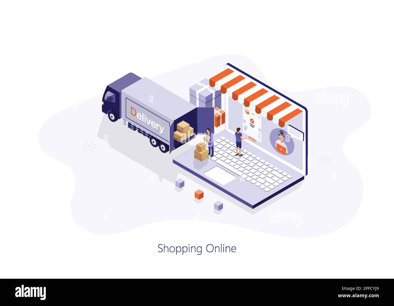 Online delivery service concept, online order tracking, Logistics ...