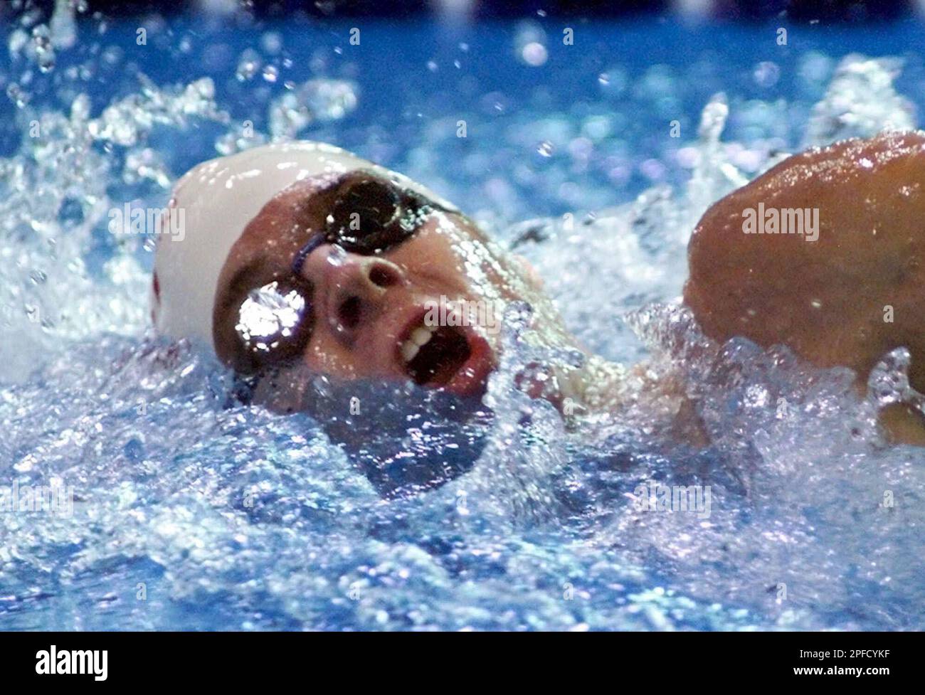 Canada's Yannick Lupien powers his way through the pool during a 200 ...