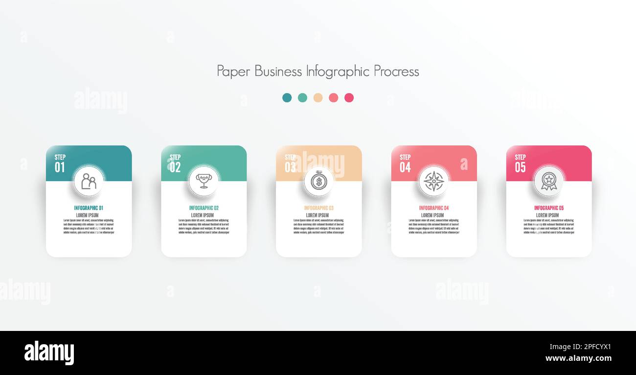 Business model with 5 options for presentations, advertising, layouts ...