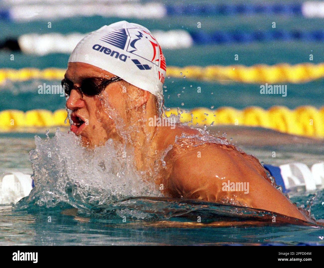 French swimmer Stephan Perrot performs in the 200 meter breaststroke ...