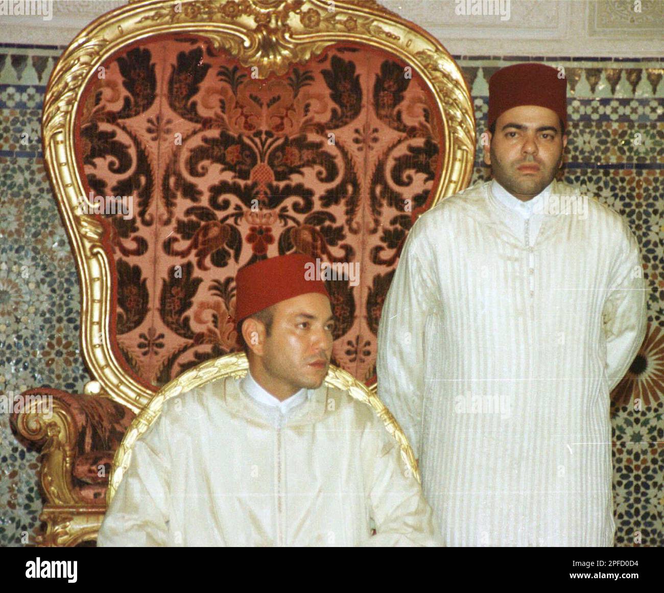 New King of Morocco Sidi Mohamed VI, 35, seated, is enthroned at the ...