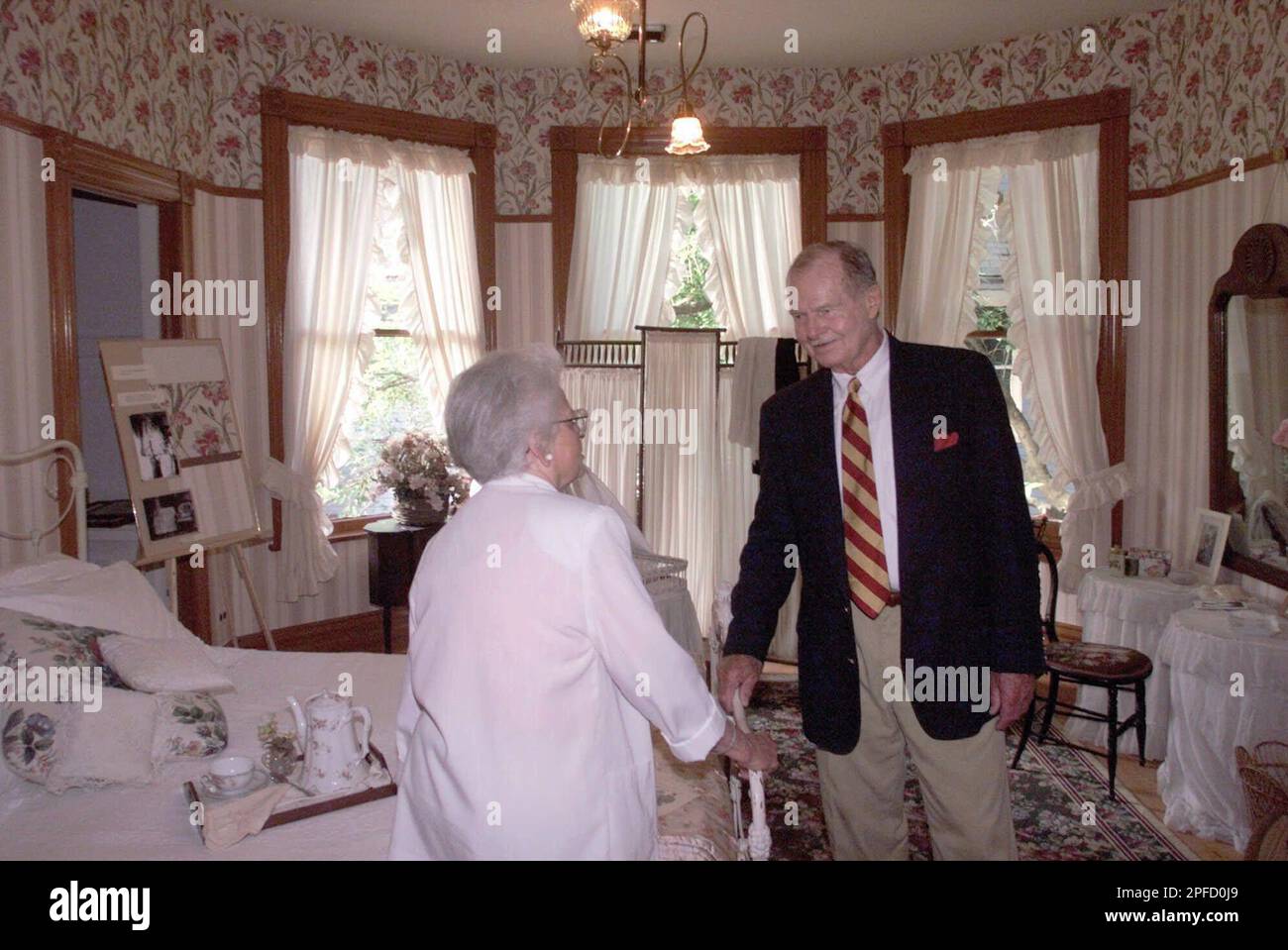 Jack Hemingway, right, first born son of Ernest Hemingway, talks with ...