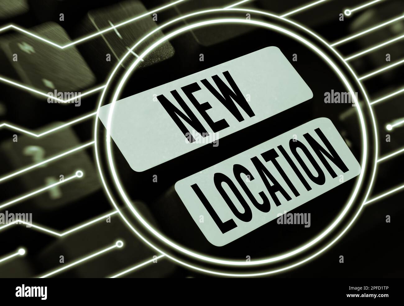 Hand writing sign New Location. Word Written on Get located on a new ...