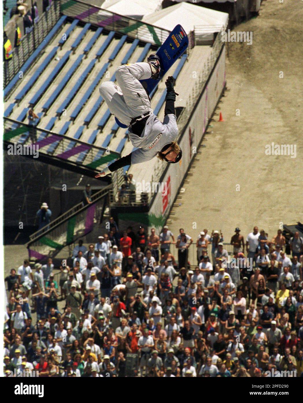Morgan Lafonte flies skyward while fans watch during her first jump in ...