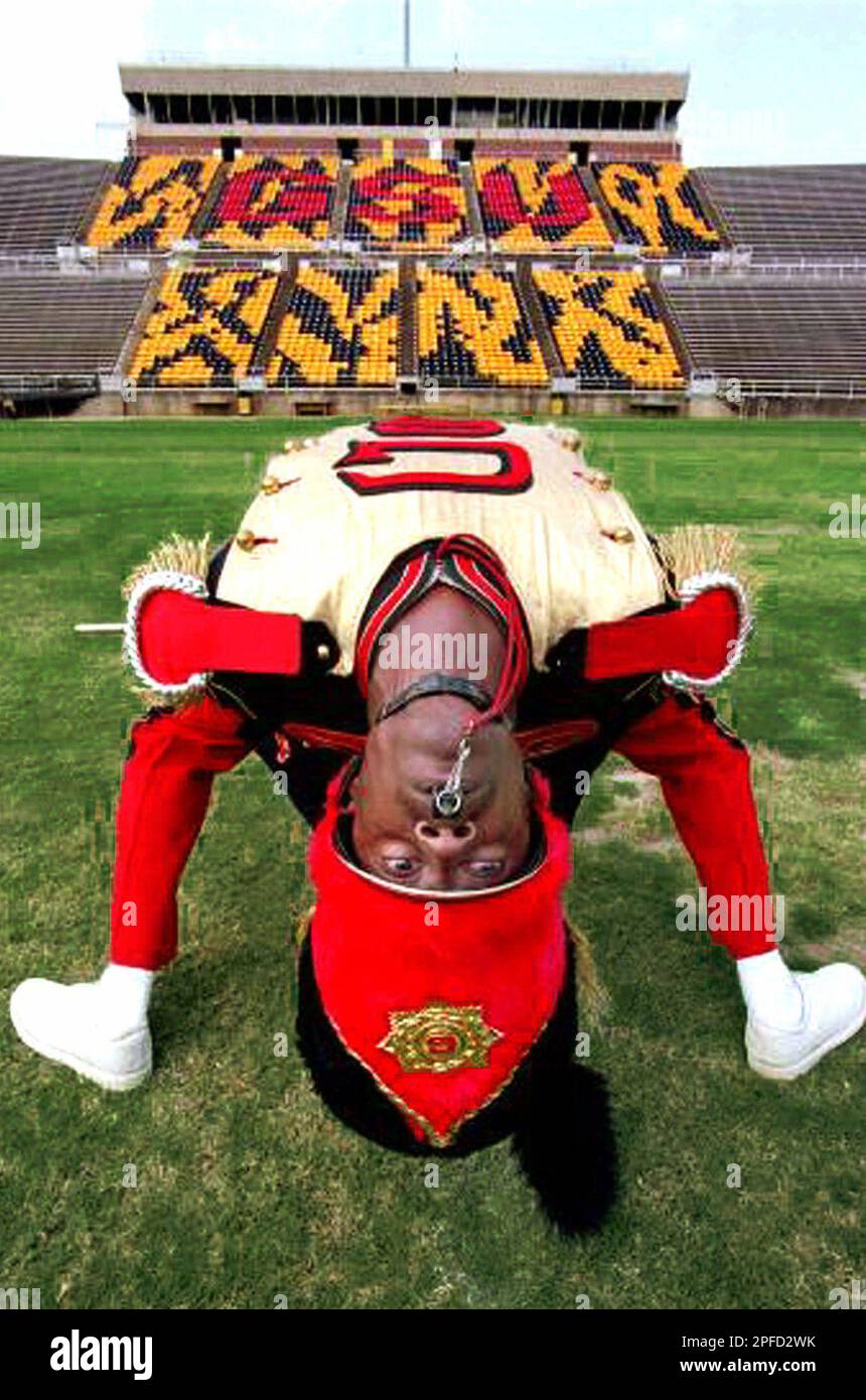 ADVANCE FOR TUESDAY JUNE 22--Chad Lilly, drum major for the Grambling ...