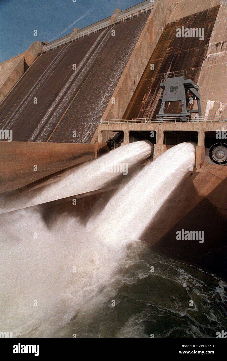 Millerton Lake water is released into the San Joaquin River through ...