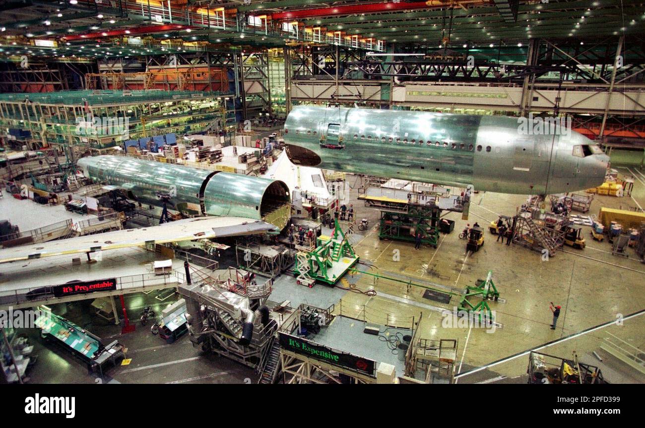 FOR USE ANYTIME--The forward portion of the fuselage of a new Boeing ...