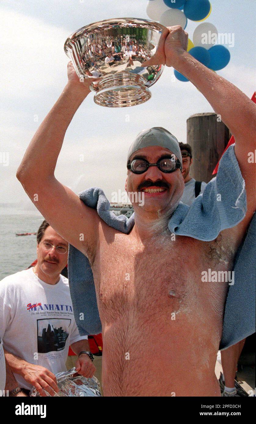 Robert Copeland of Somerset, N.J., displays his trophy at New York's ...