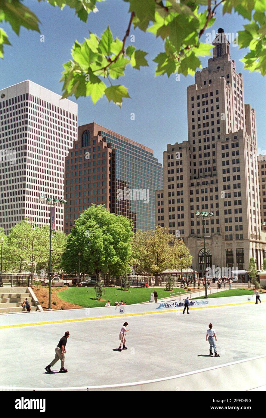 In-line skaters take advantage of the outdoor Fleet Skating Rink, May ...