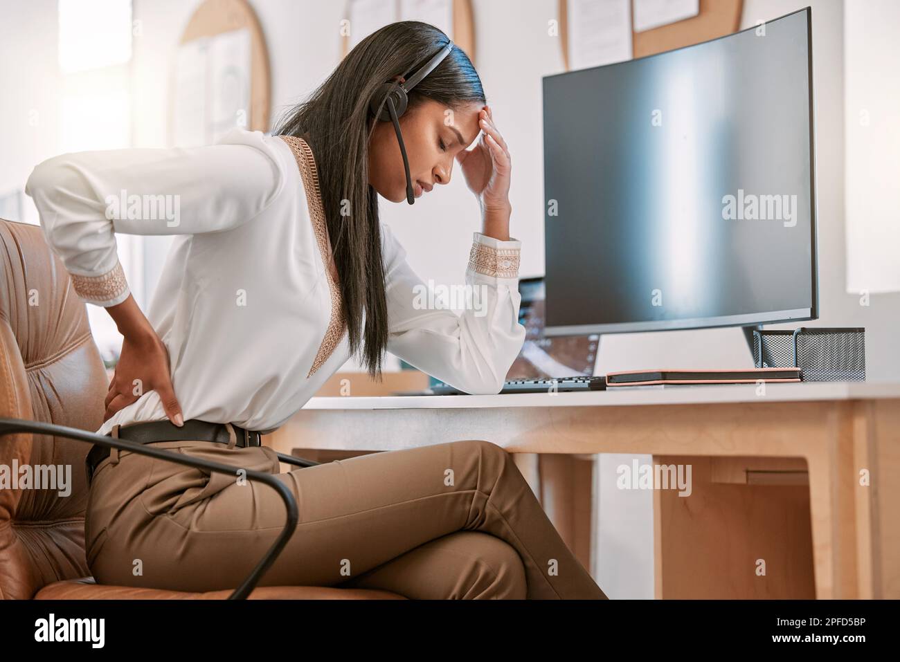 The dangers of sitting for too long. an attractive young female call ...