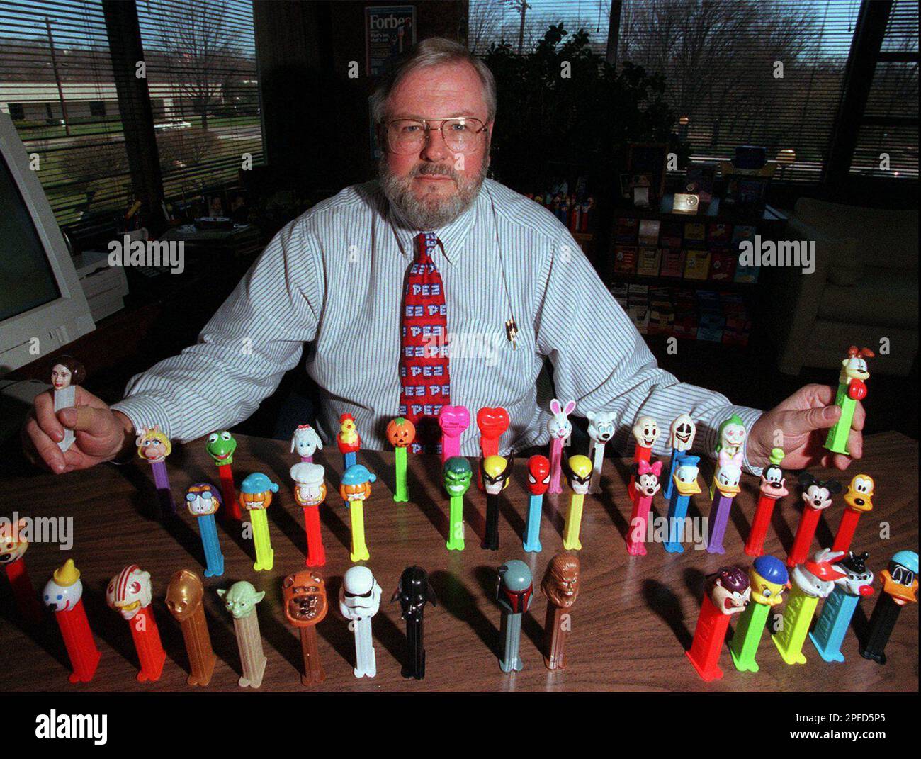 Scott McWhinnie, president of the Pez Company in Orange, Conn., poses ...