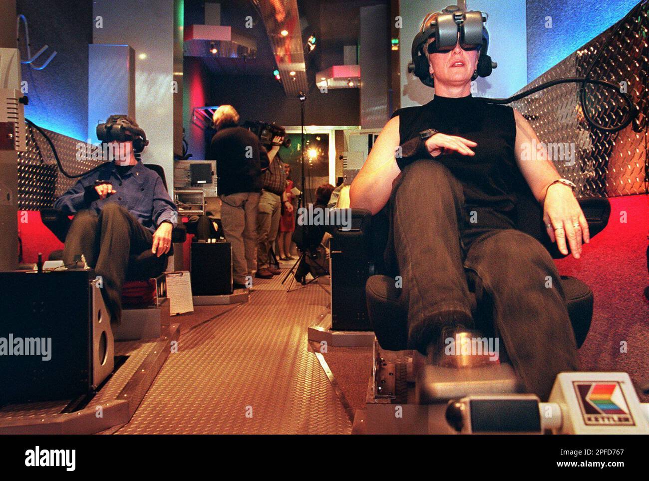 Michelle Kunzwiller of Seattle, operates a virtual reality task ...